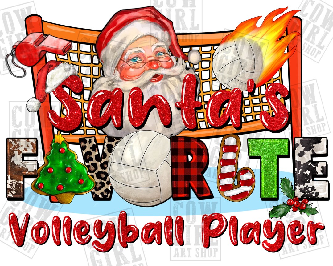 Santa's Favorite Volleyball Player Png Sublimation Design Download ...