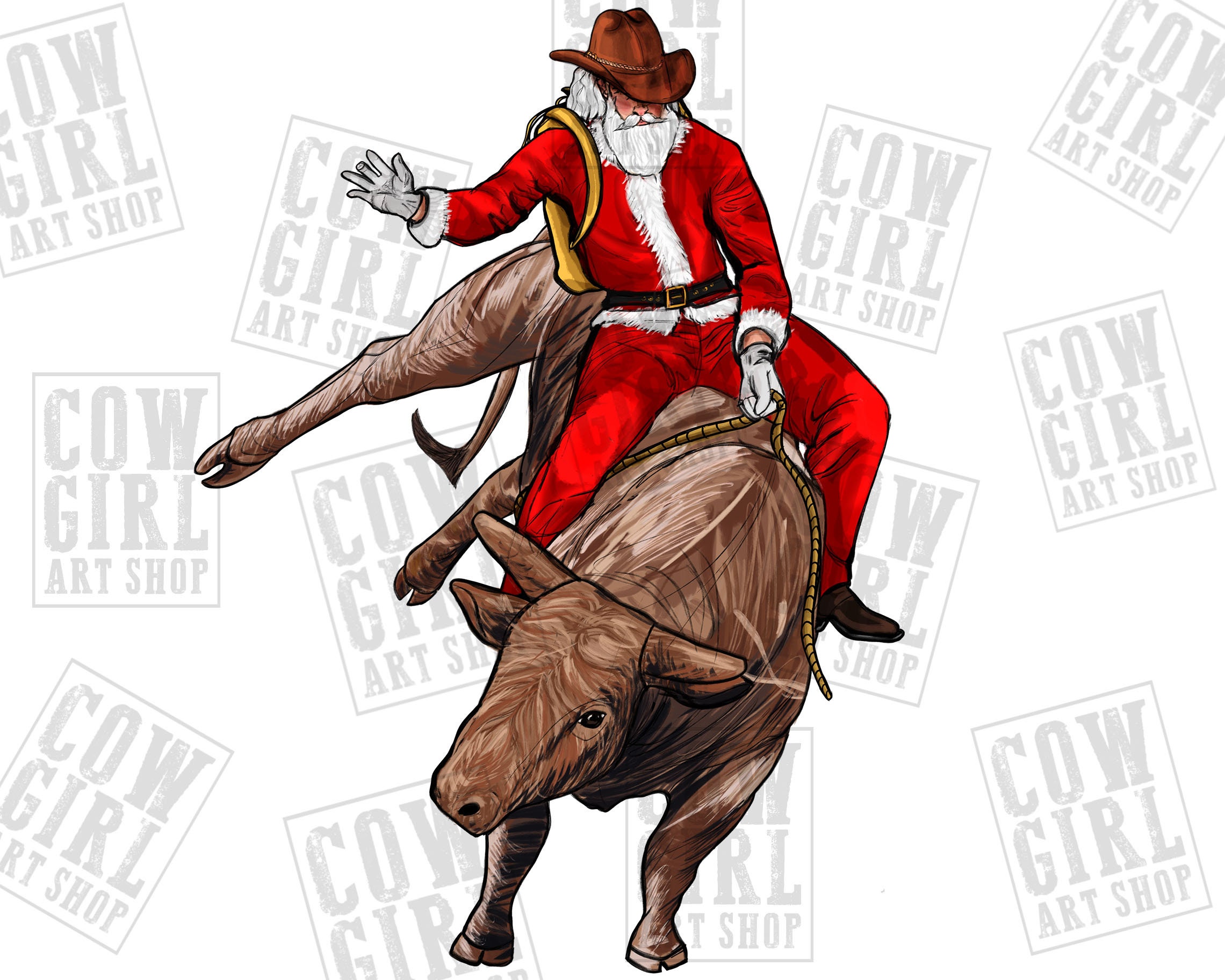 Girl Bull Riding Cartoon