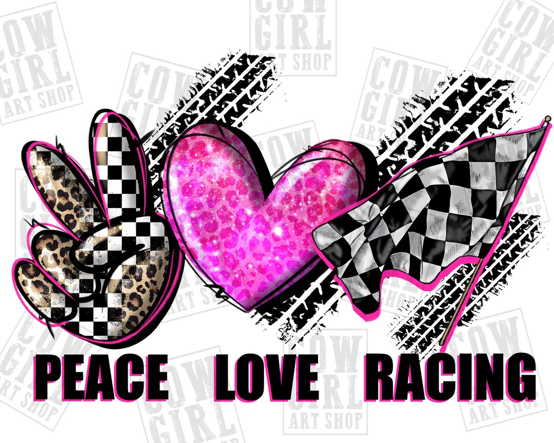 Peace Love Racing Png Sublimation Design Download, Game Day Png, Race ...