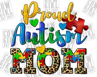 Autism Mom Png Sublimation Design Download Autism Awareness - Etsy