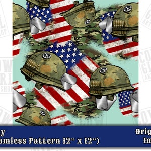 Army Seamless Pattern Digital Paper, Digital Seamless Pattern, Proud ...