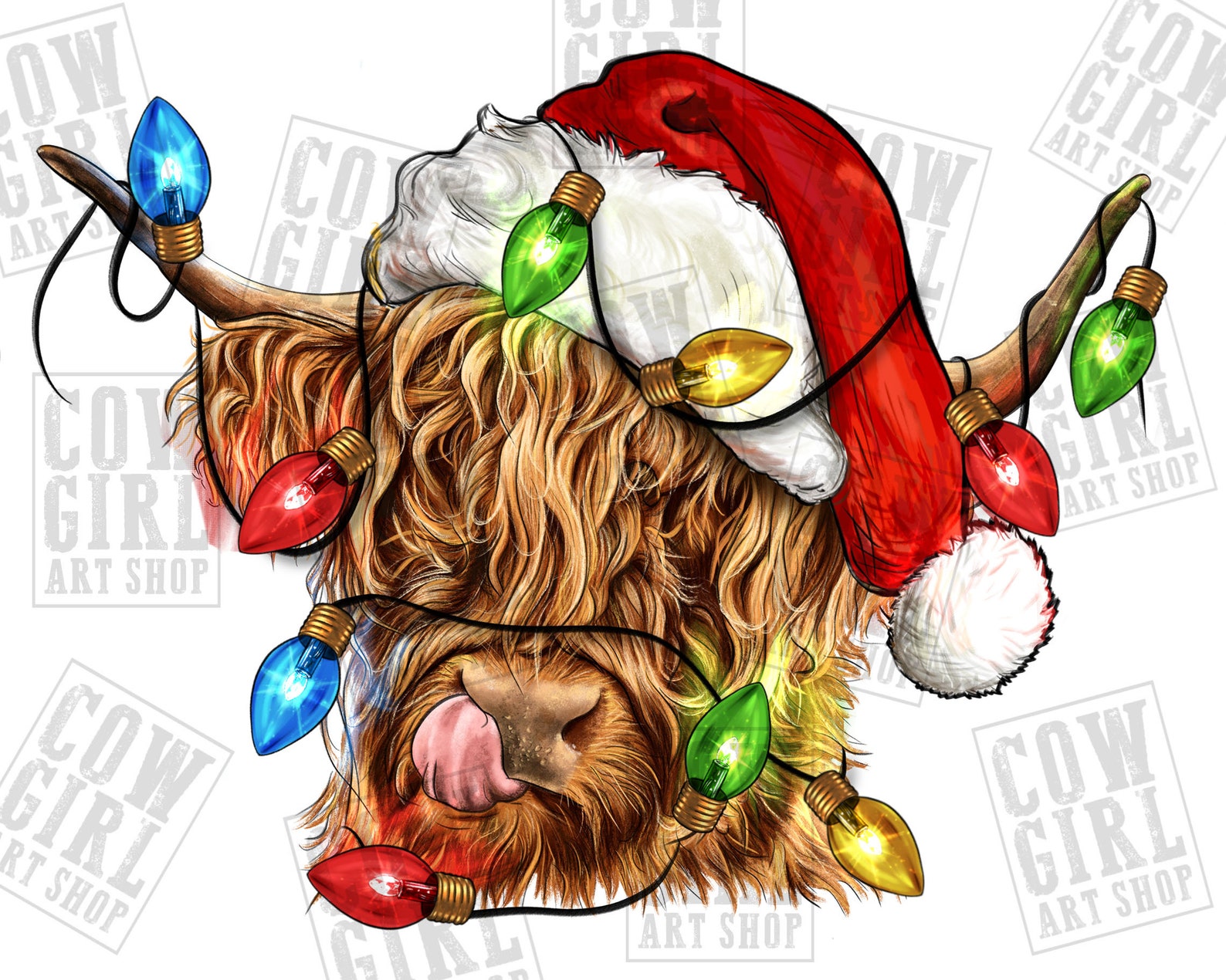 Christmas Heifer Cow Png Sublimation Design Download, Christmas Cow Png ...