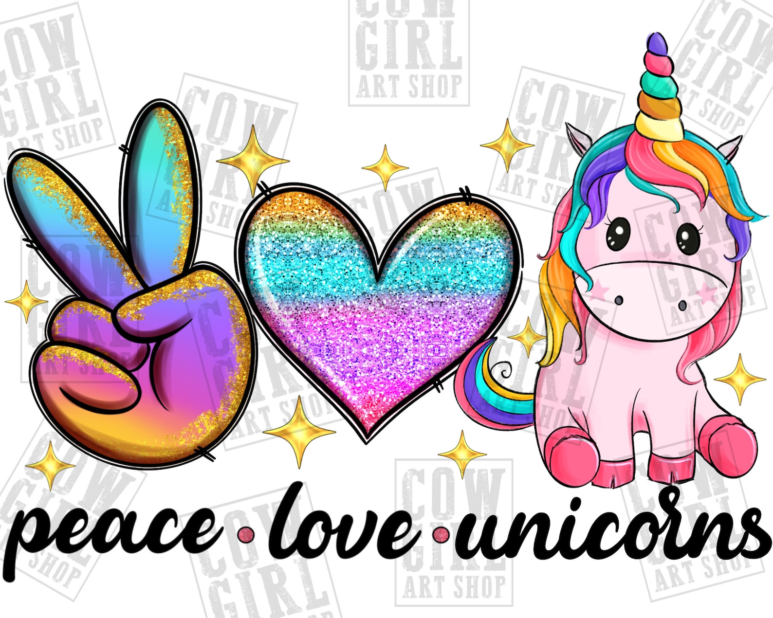 Peace Love Unicorns Png Sublimation Design Downloadhand Drawn - Etsy