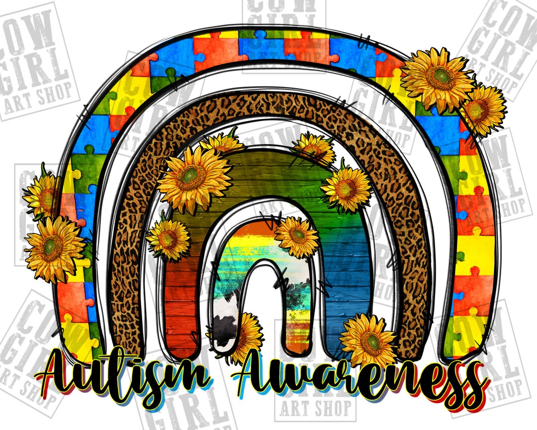 Autism Rainbow Png Sublimation Design Download, Autism Awareness Png ...