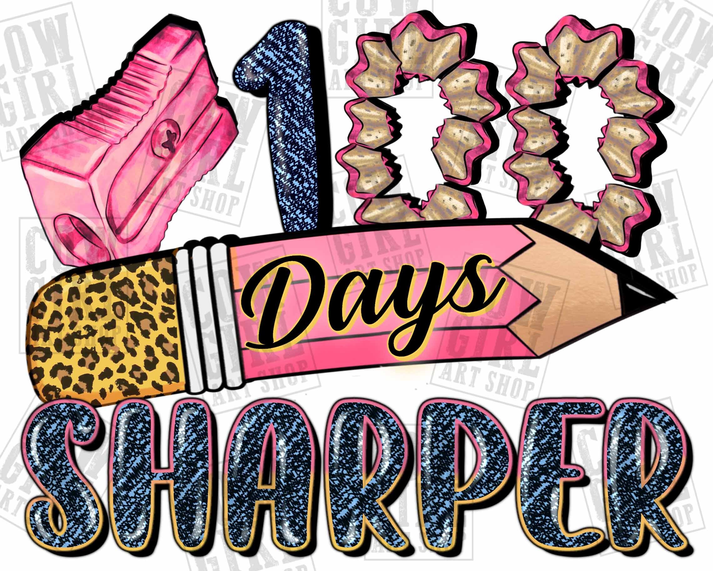 100 Day's Sharper Png Sublimation Design Download, Happy 100 Days Png ...