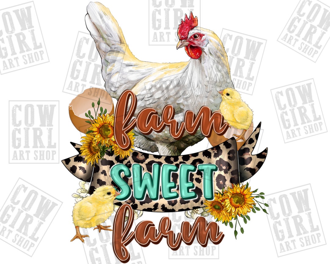 Farm Sweet Farm Png Sublimation Design Download, Farm Animals Png, Farm ...