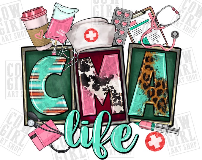 Western CMA Certified Medical Assistant Life Png Sublimation Design ...