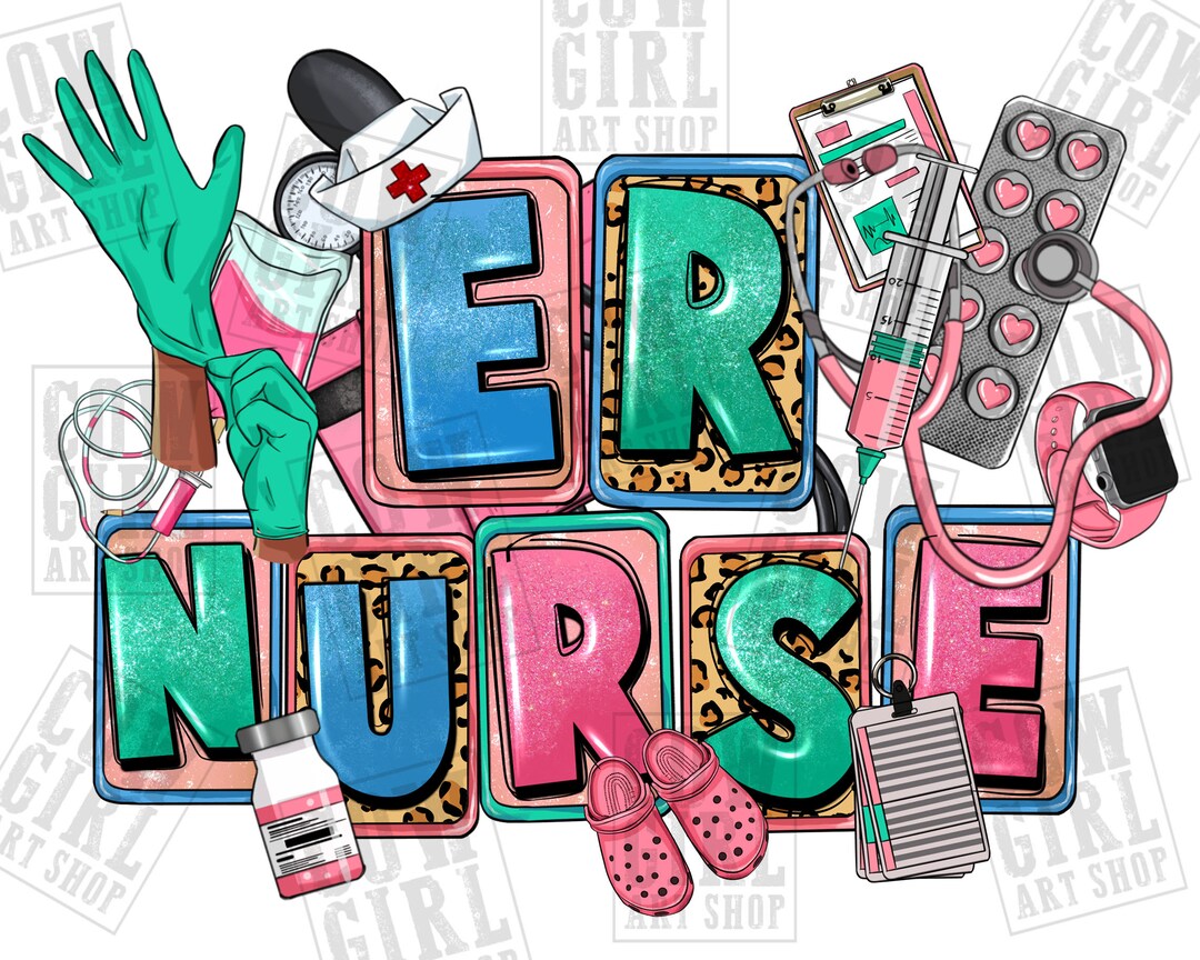 ER Emergency Nurse Png Sublimation Design Download, Nurse Life Png, ER ...