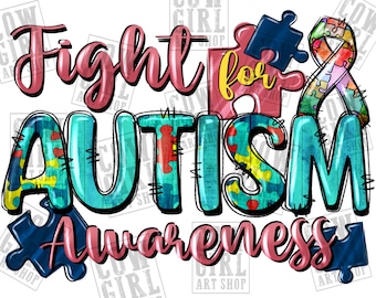 Autism Fight Boxing Gloves Png Sublimation Design Download, Autism ...