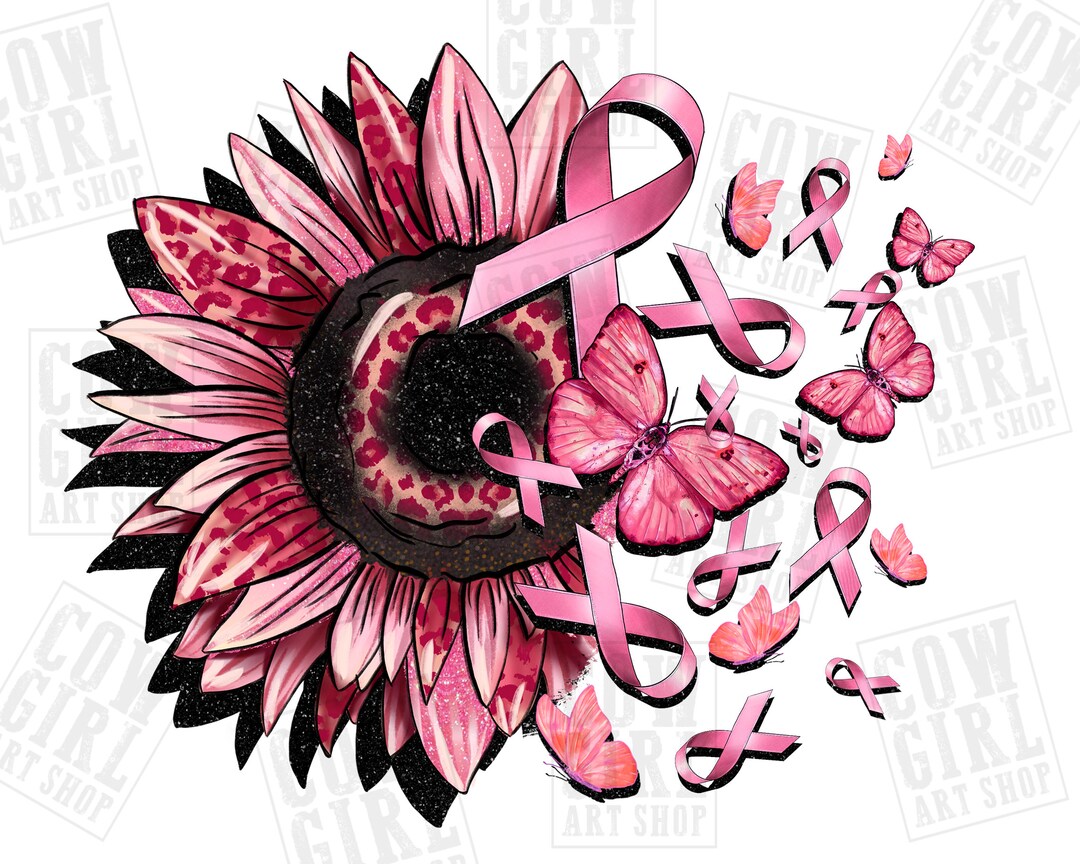 Cancer Sunflower Png Sublimation Design Download, Breast Cancer Png ...