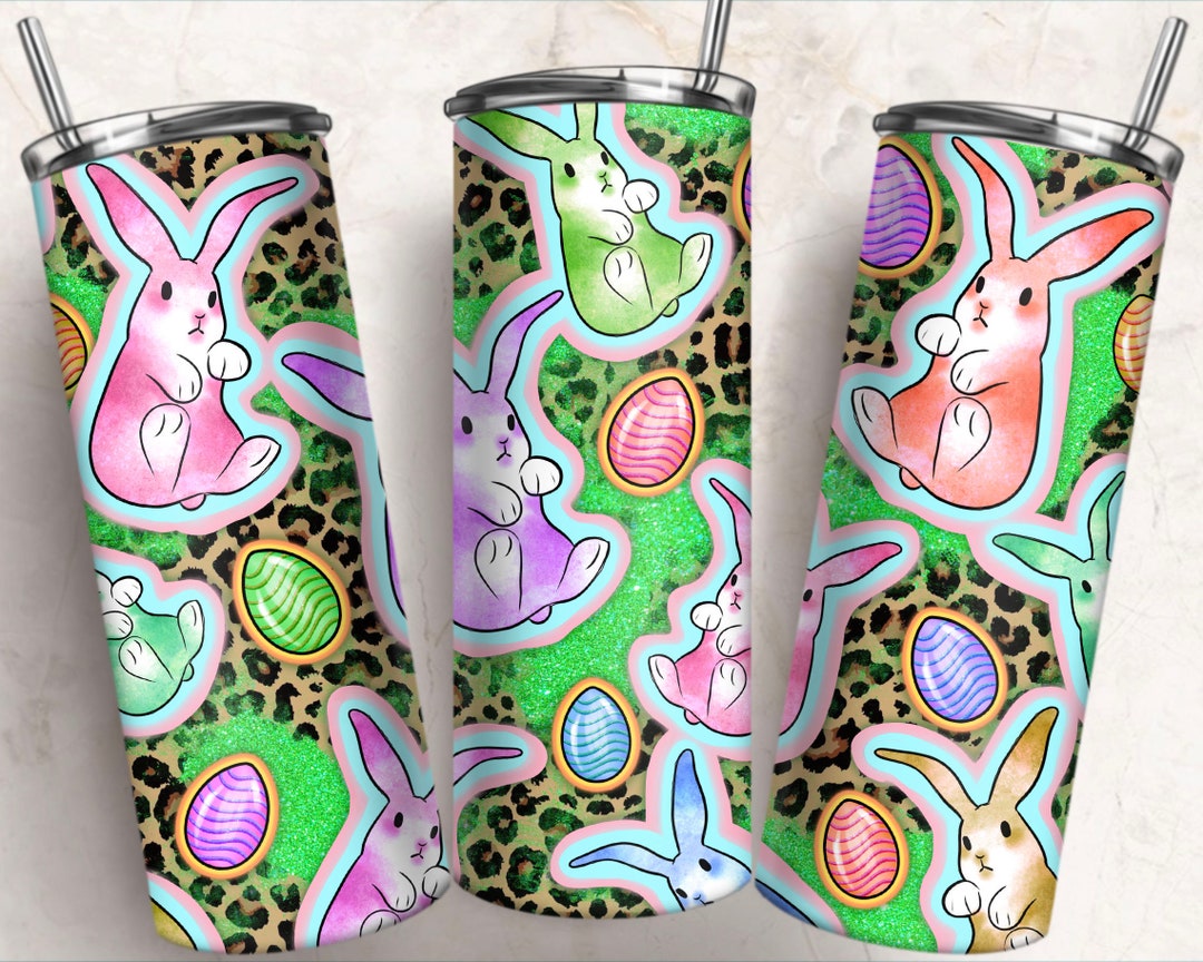 Easter Bunny and Egg 20oz Skinny Tumbler Png Sublimate Design, Happy ...