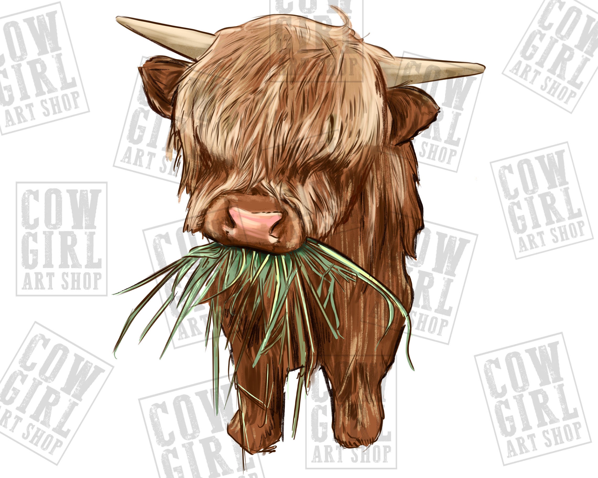 Long Haired Cow Png Sublimation Design Download Hand Drawn - Etsy Australia