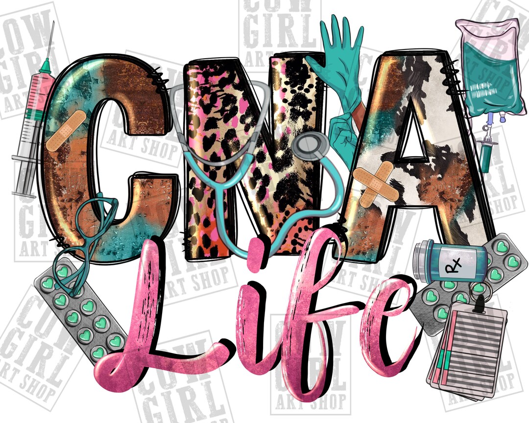 CNA Certified Nursing Assistant Life Png Sublimation Design Download ...