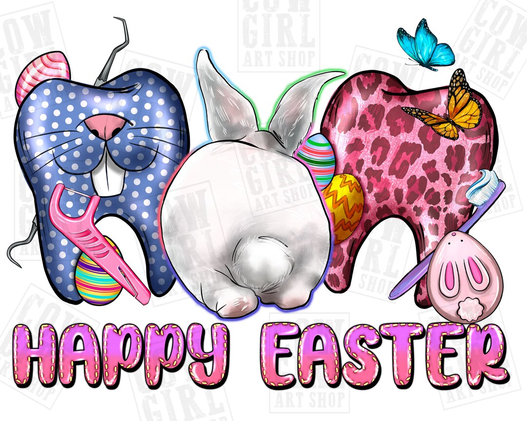 Happy Easter Dental Png Sublimation Design Download, Easter Day Png ...