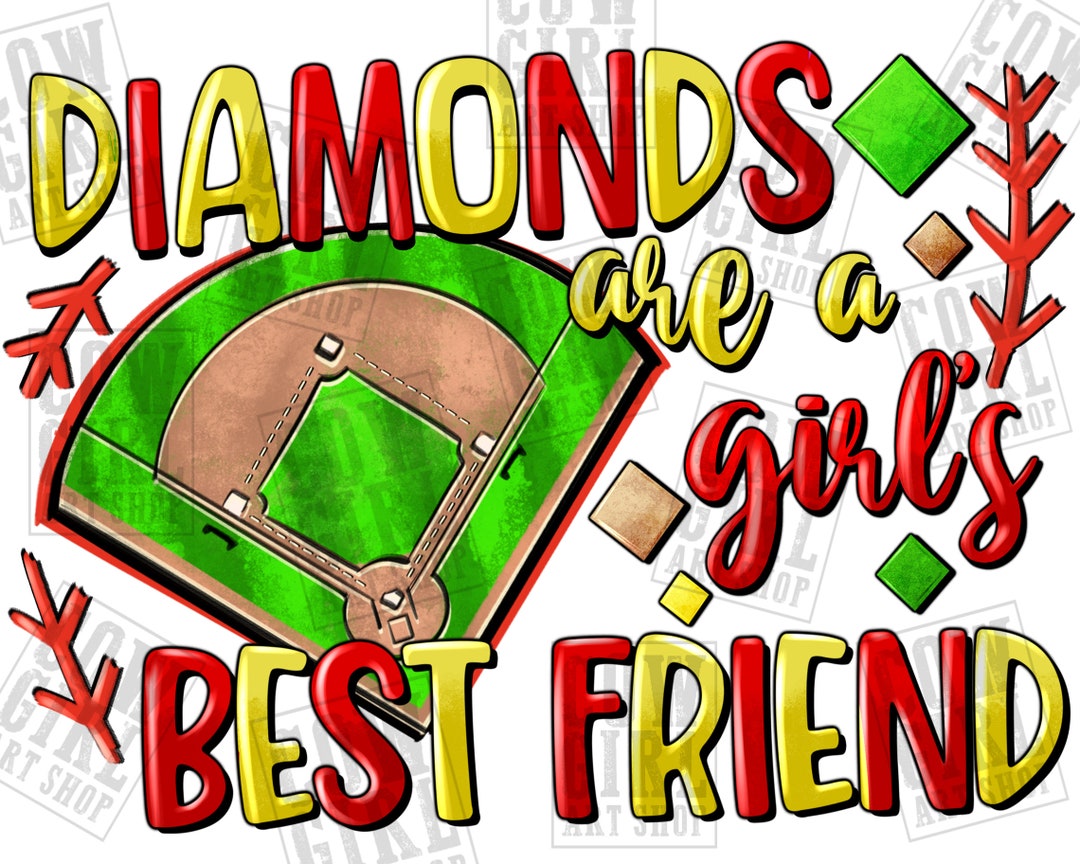 Diamonds Are a Girl's Best Friend Softball Png Sublimation Design ...