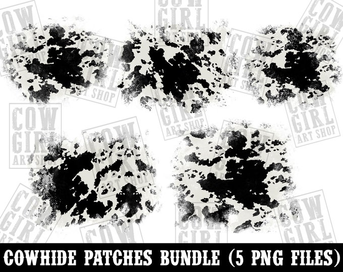 Cowhide Patches Png Sublimation Design Bundle, Western Patches Png ...