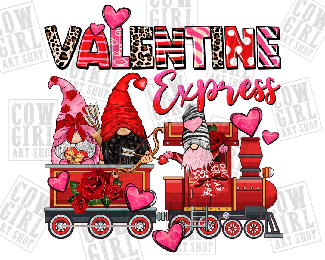 Valentine Express Gnomies Png Sublimation Design Download, Happy ...