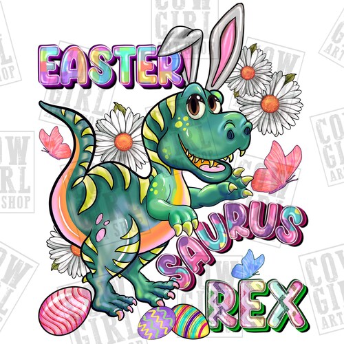 Easter Saurus Rex Png Sublimation Design Download Easter Day - Etsy