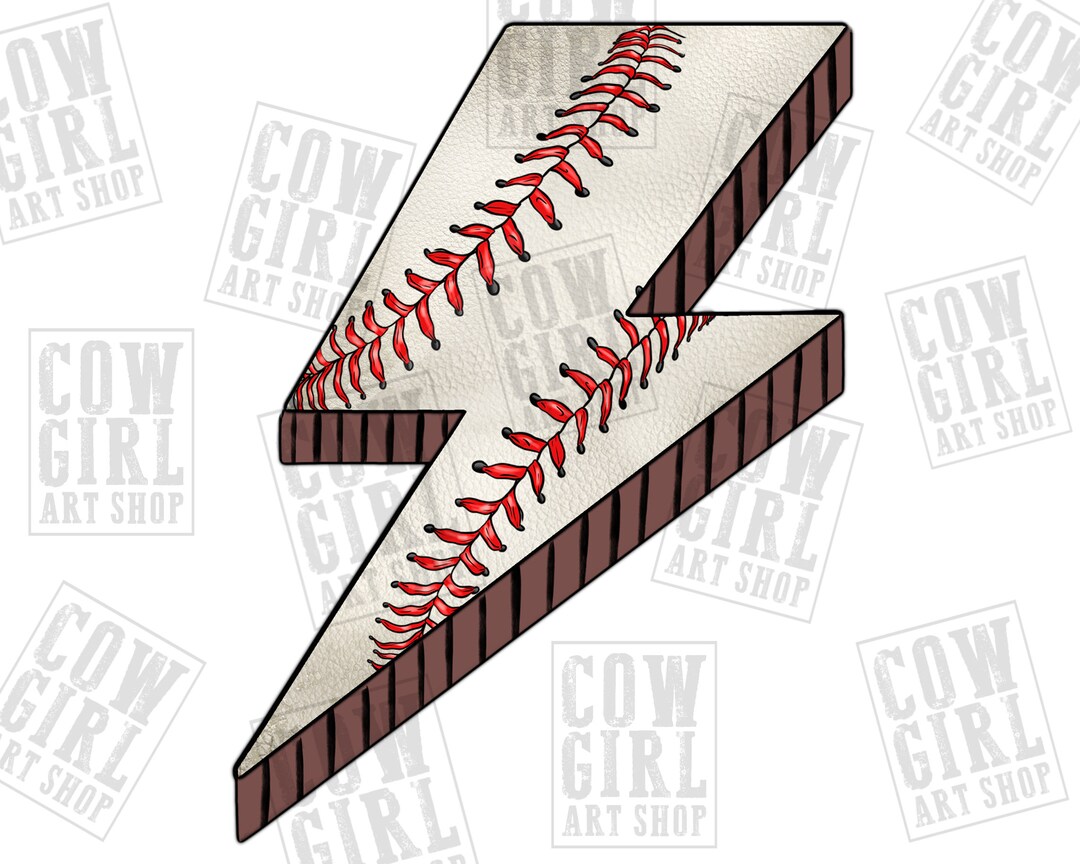 Sports Lightning Bolt Baseball Png Sublimation Design Download ...
