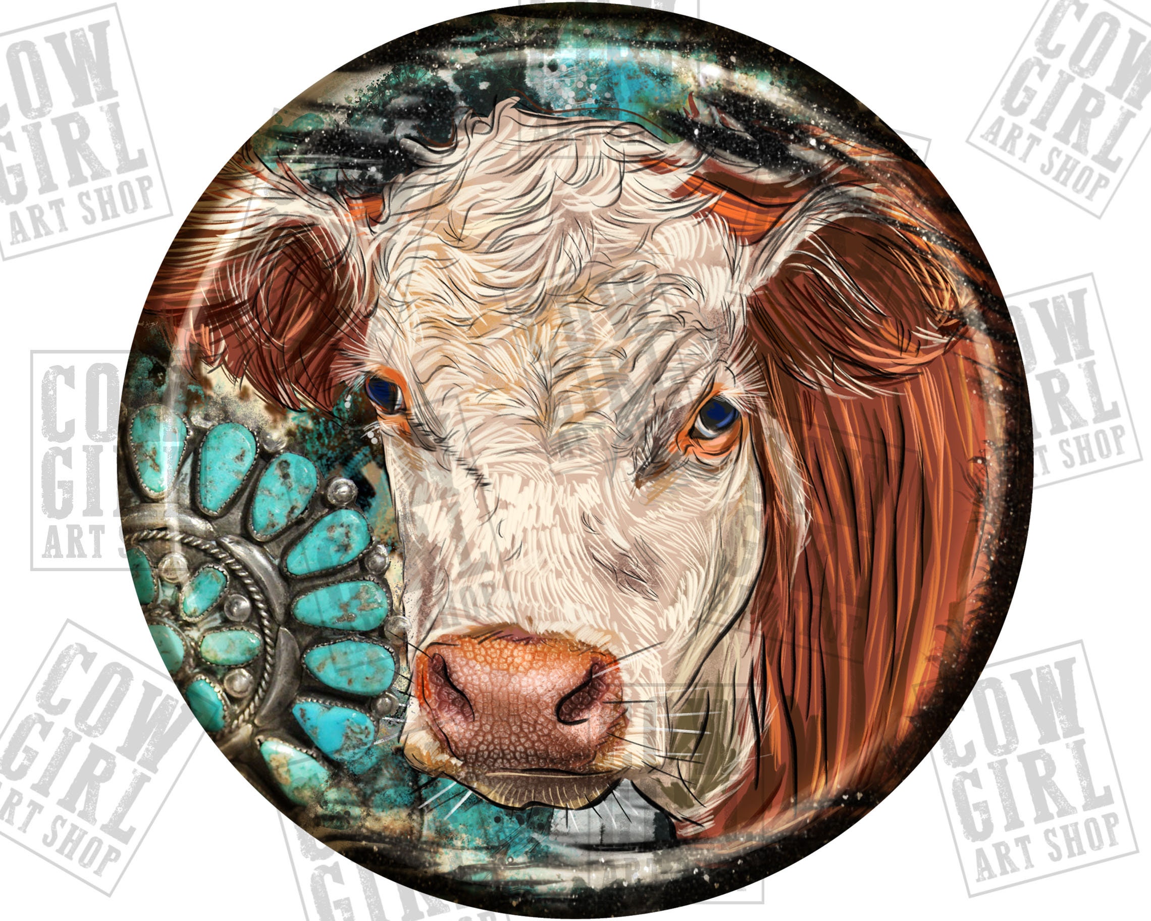 Cow Car Coaster Png Sublimation Design Bundle, Western Cow Png, Animal ...