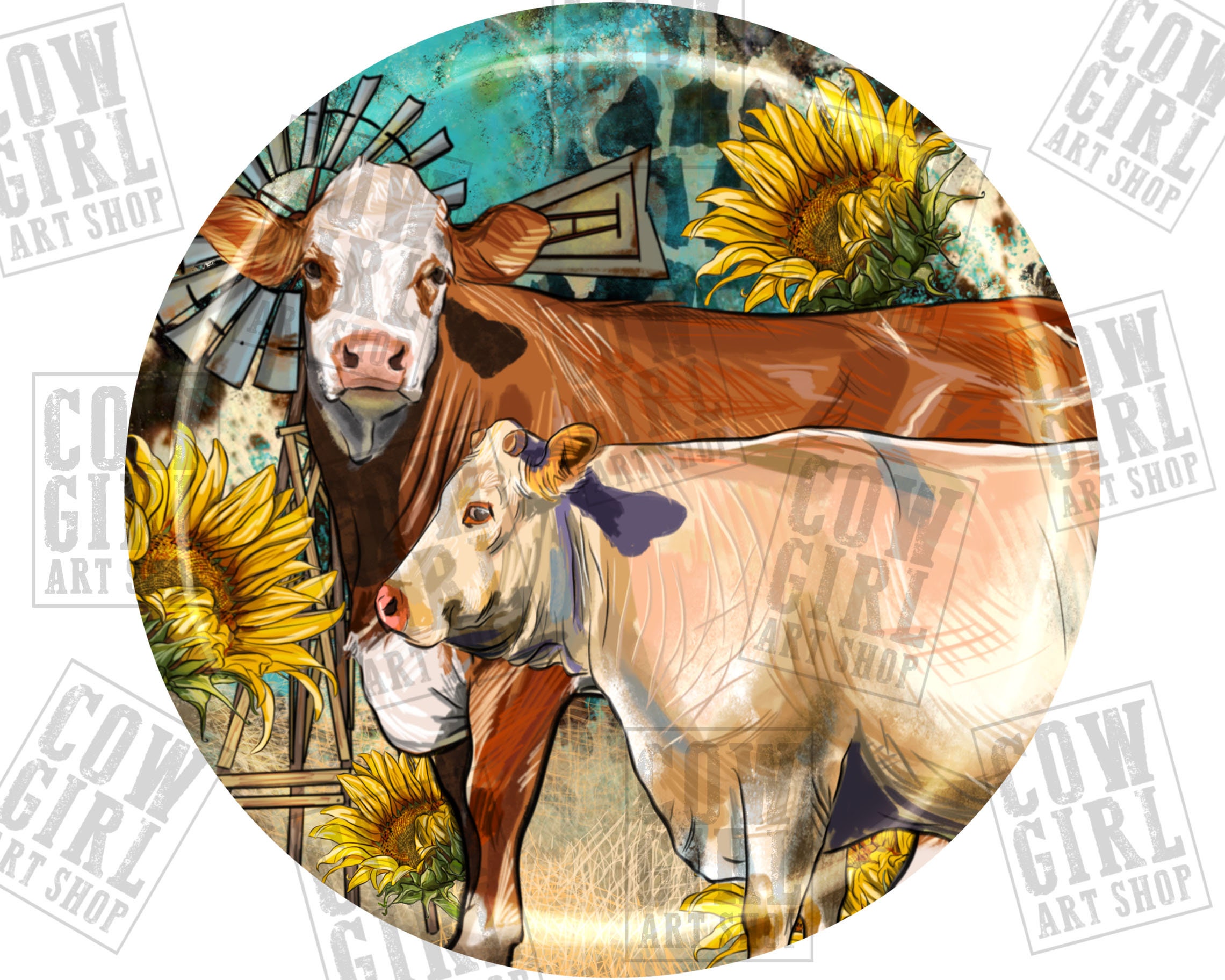 Cow Car Coaster Png Sublimation Design Bundle, Western Cow Png, Animal ...