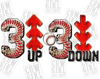3 up 3 Down Baseball Png Sublimation Design Download, Baseball Png, Sport Png, Game Day Png ...