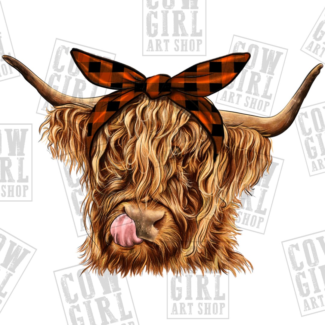 Long Hair Shaggy Fall Heifer Cow Png Sublimation Design Download, Hand ...
