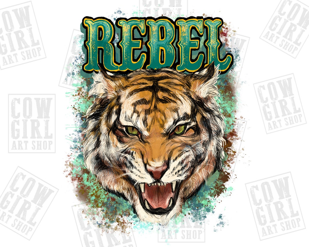 Rebel Tiger Png Sublimation Design Download, Animal Png, Tiger Love Png ...