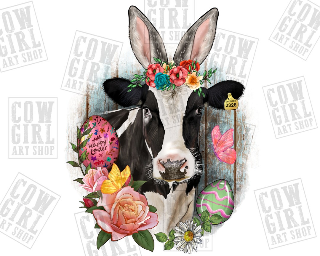 Happy Easter Cow Png Sublimation Design Download, Easter Day Png ...