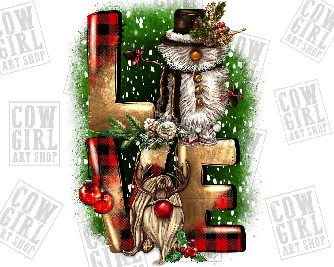 Love Snowman Gnome Png Sublimation Design Download, Christmas Png ...