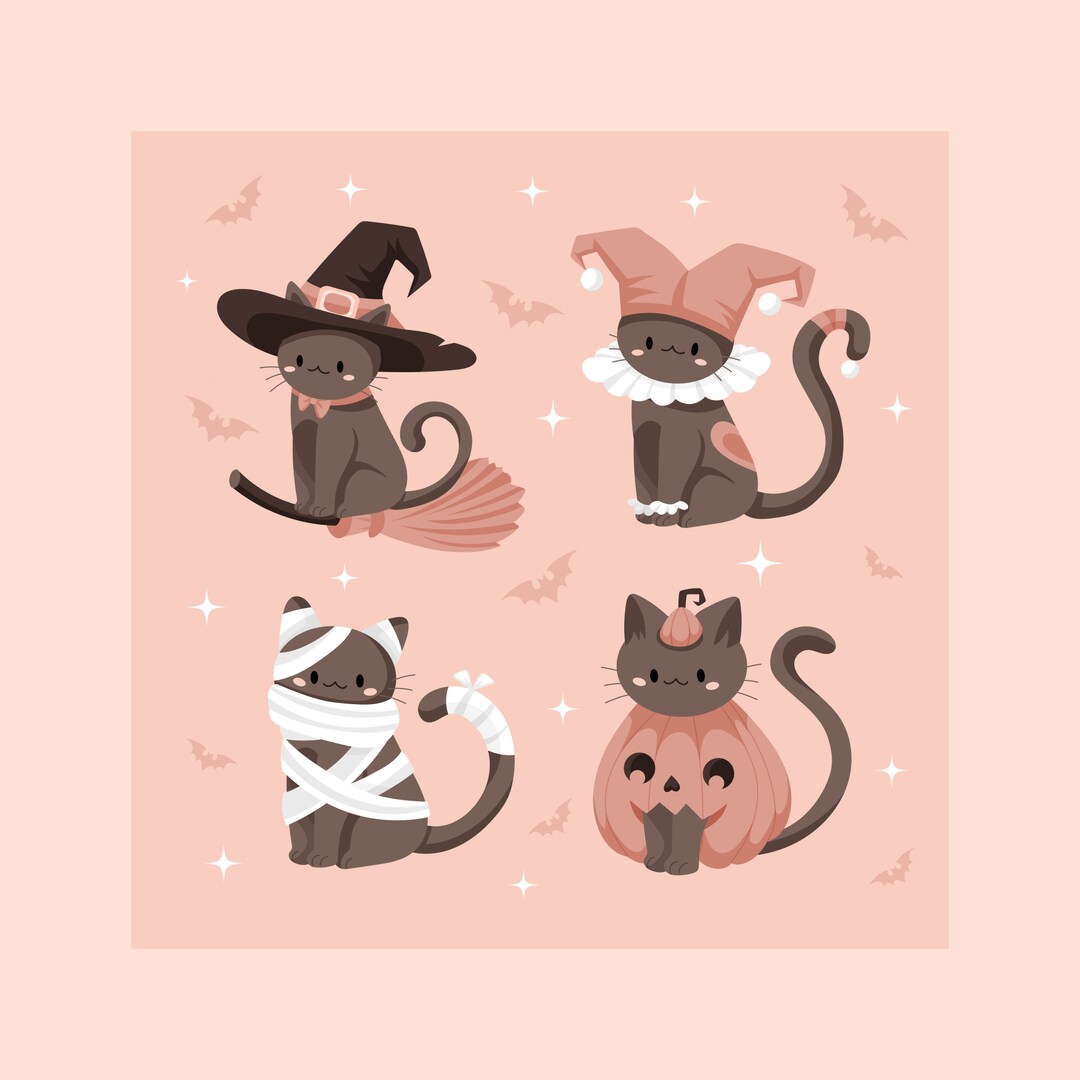 Printable Halloween Halloween Cute Kitties Children's - Etsy