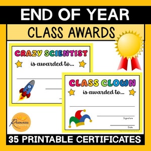 End of Year Certificates - Class Awards - Etsy