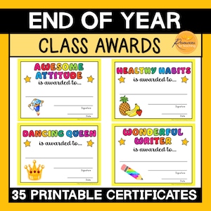 End of Year Certificates - Class Awards - Etsy