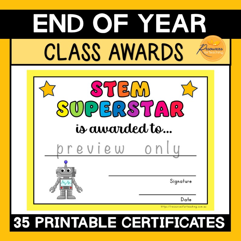 End of Year Certificates - Class Awards - Etsy