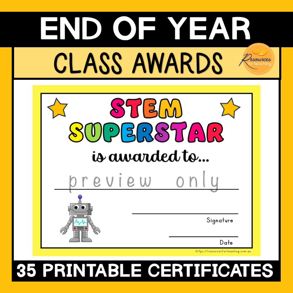 End of Year Certificates - Class Awards - Etsy