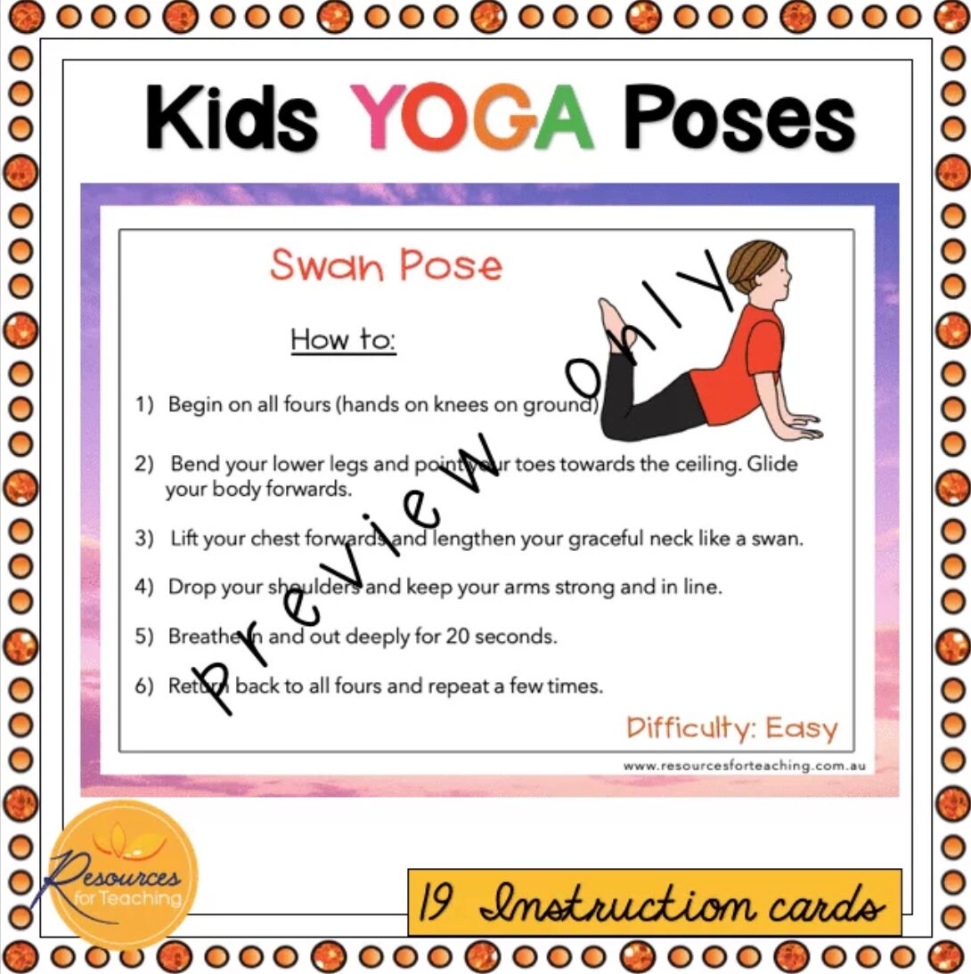 Kids Yoga Poses Instruction Task Cards - Etsy