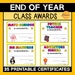 End of Year Certificates - Class Awards - Etsy