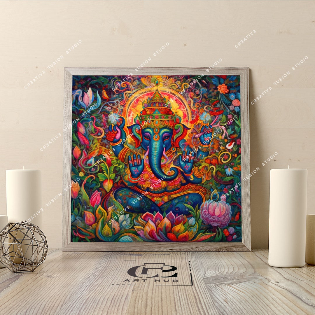 Lord Ganesh Poster for Altar Decoration, Spiritual Home Décor With ...