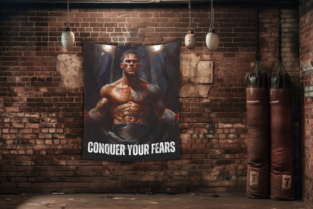 MMA Fighter Wall Tapestry, Vibrant Print, Home Gym Decor, Sports Art ...