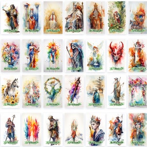 Watercolor Tarot Deck, Drawn Tarot Cards, Moderntarot Deck, Modern ...