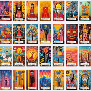 Modern Tarot Deck, Vibrant Tarot Cards, Contemporary Tarot, Naive Tarot ...
