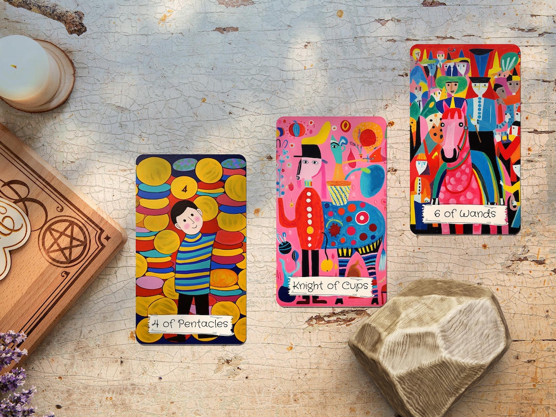 Modern Tarot Deck, Vibrant Tarot Cards, Contemporary Tarot, Naive Tarot ...