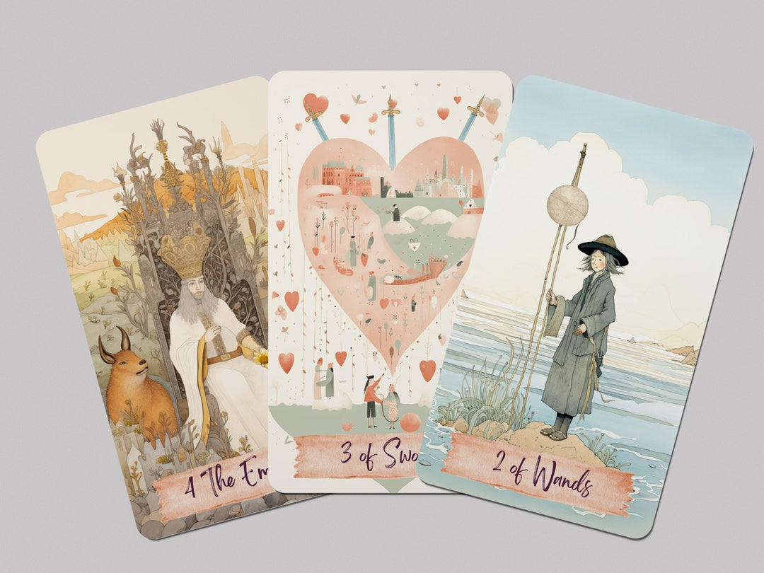 Indie Tarot Deck, Modern Tarot Deck, Drawn Tarot Cards, Watercolor ...