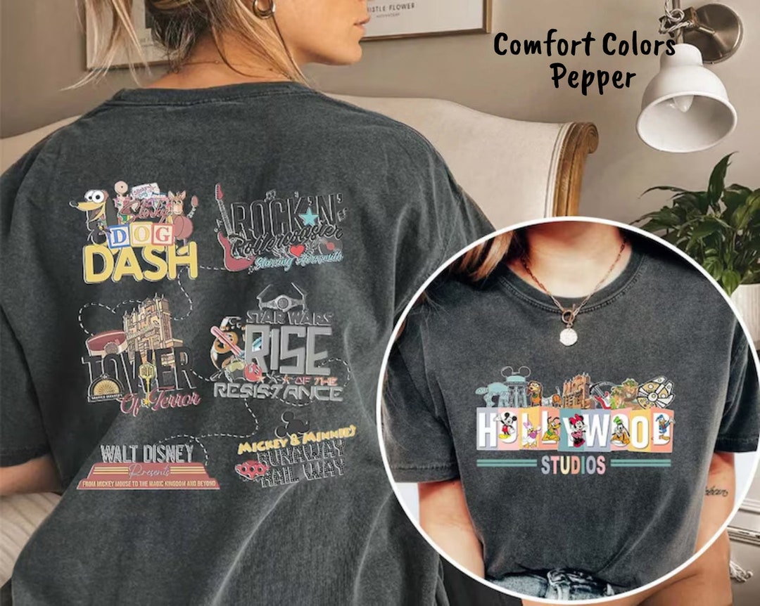 Vintage Disney Hollywood Studios Shirt, Disney Two Sided Comfort Colors ...