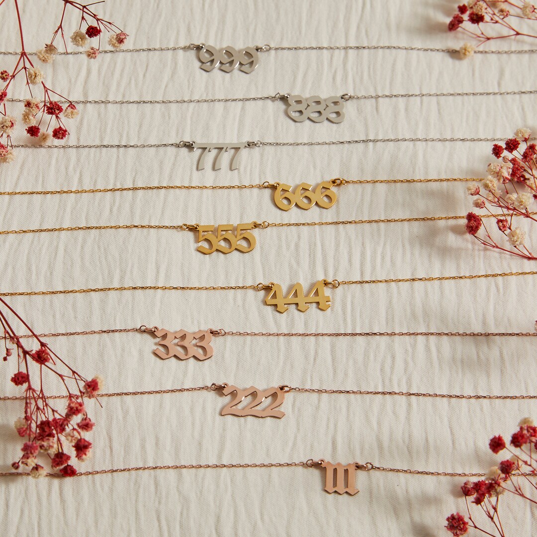 Angel Number Necklace, Gold Lucky Number, Angel Number, Lucky Number ...