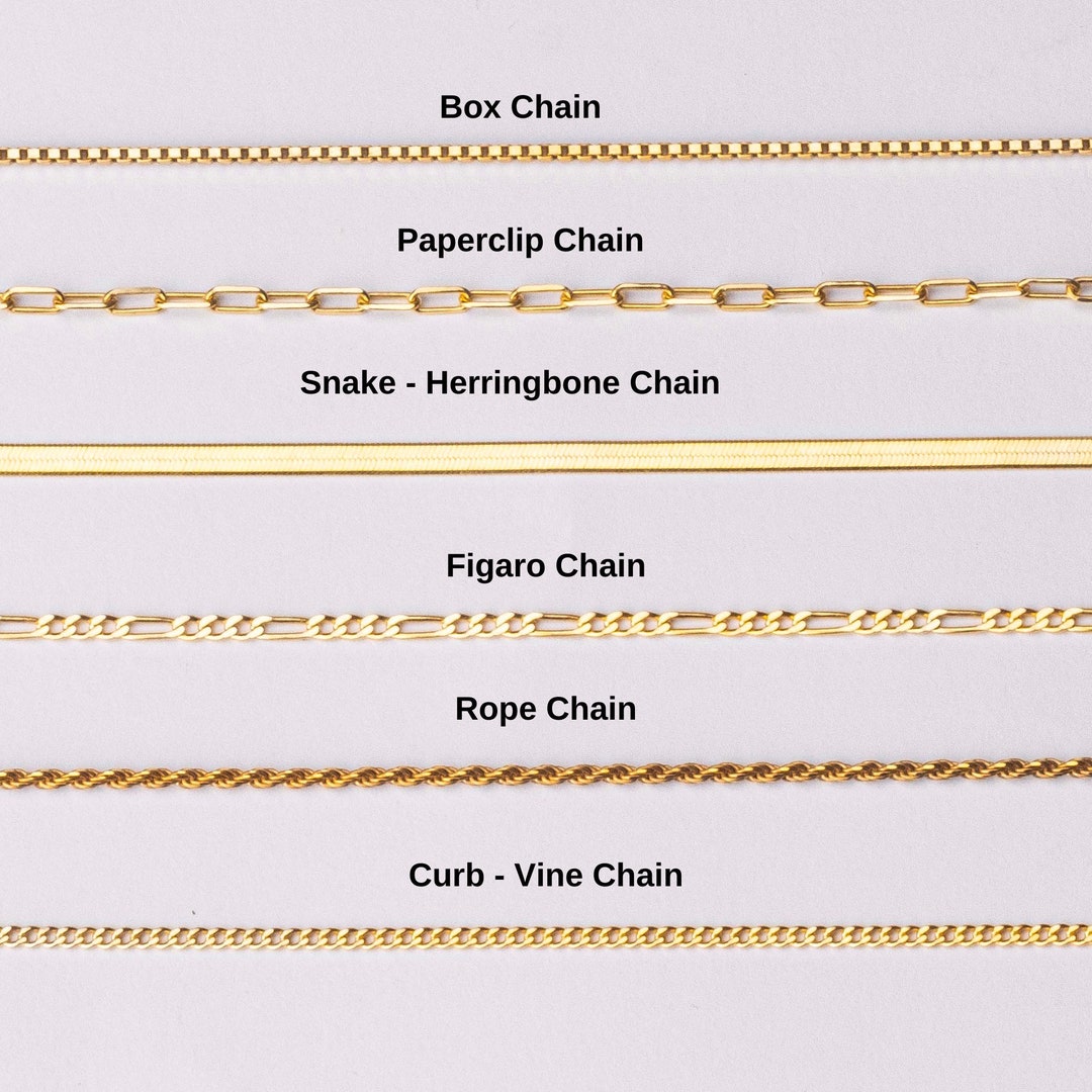 14k Gold Chain Bracelet, Box Chain, Herringbone Chain, Paper Clip Chain ...