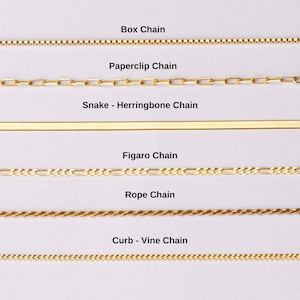 14K Gold Chain Necklace, 12-24 Inch Chain Necklace, Box Chain , Snake ...