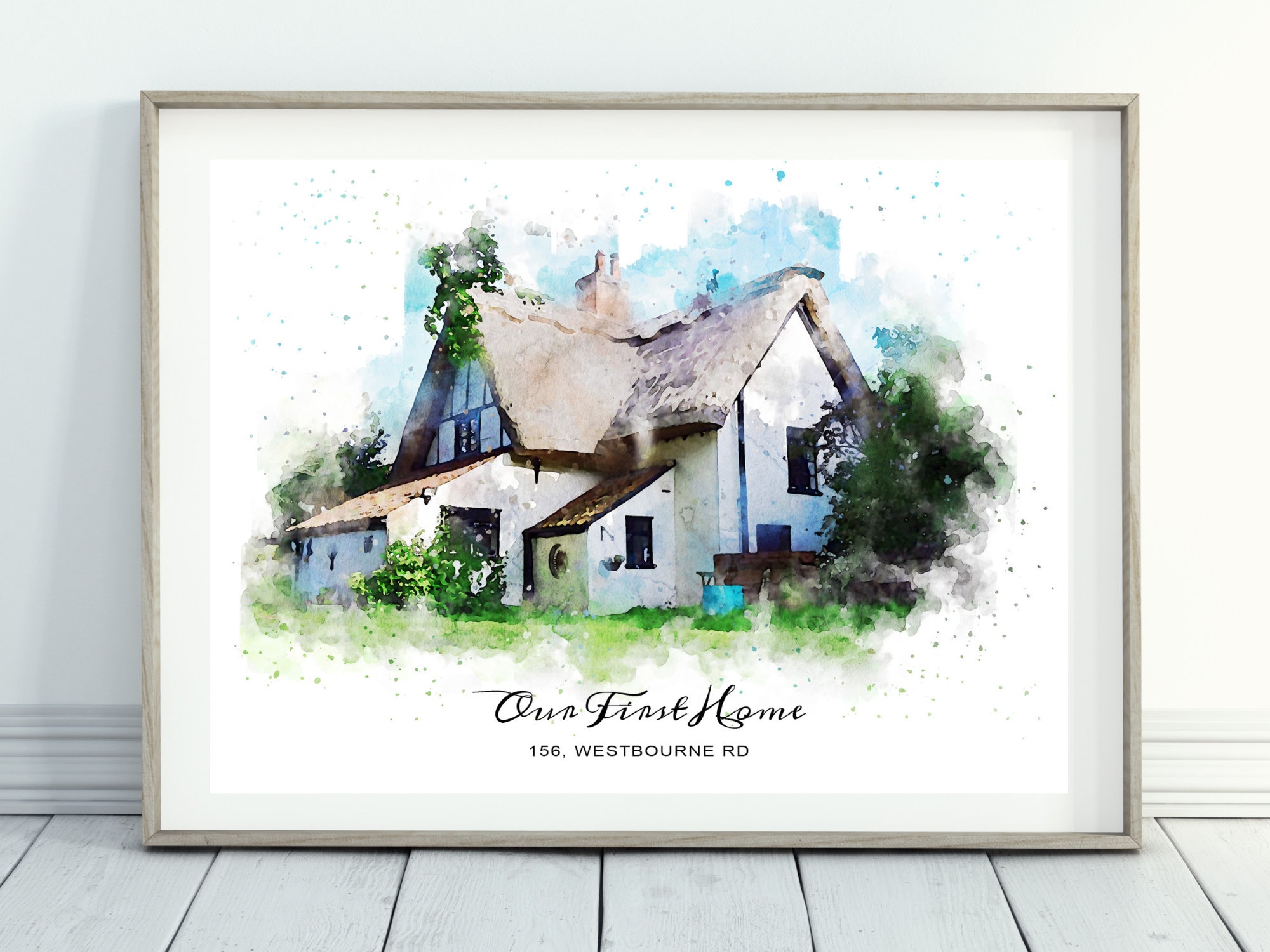 First Home Portrait From Photo, Custom Home Art, Personalized Digital ...