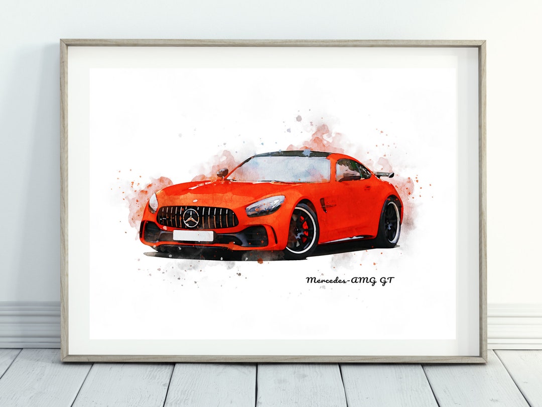 Custom Watercolor Car Print, Digital Car Drawing, Personalized Car Wall ...