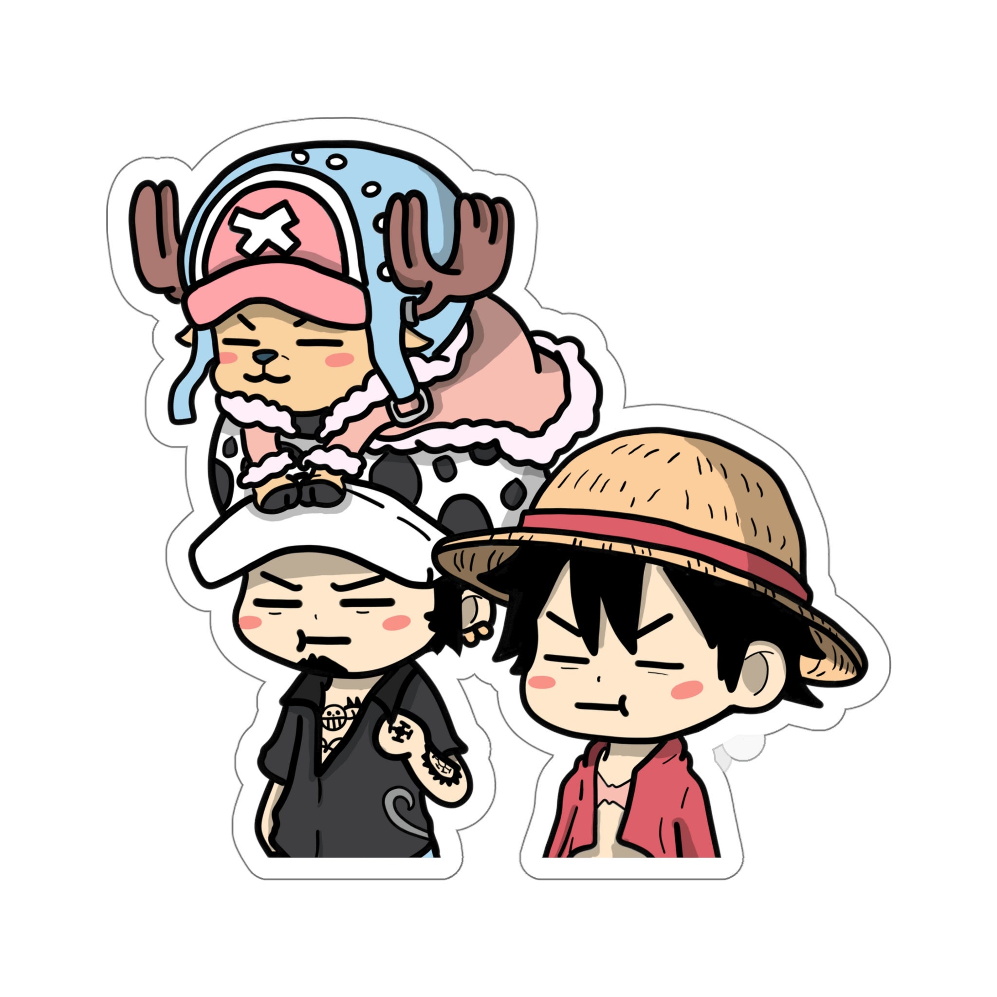 One Piece Sticker - One Piece Luffy Law Chopper Funny Sticker sold by ...